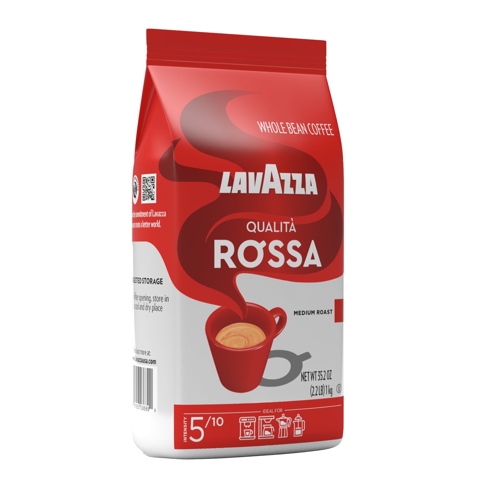 Lavazza Qualita Rossa Whole Bean Medium Roast Espresso Coffee – Whole ...