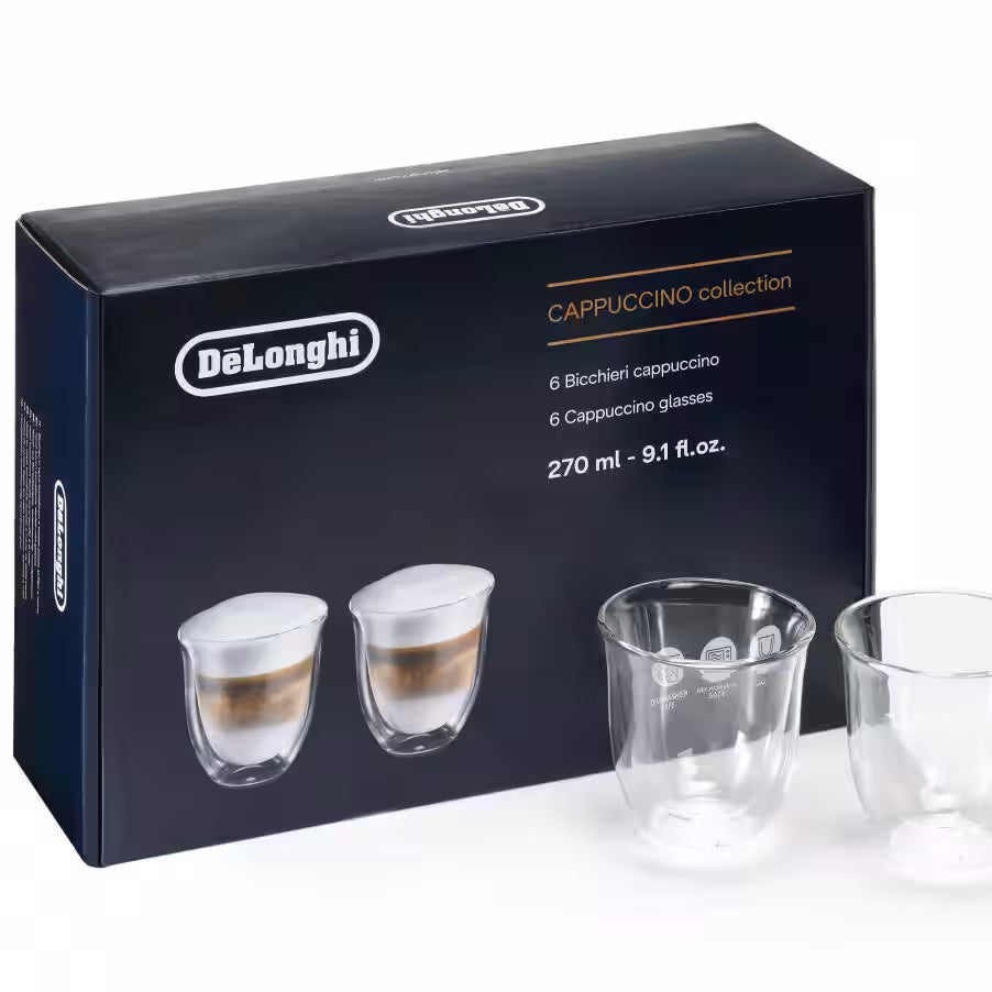 DeLonghi Double Wall Glass Cappuccino Cups – Whole Latte Love