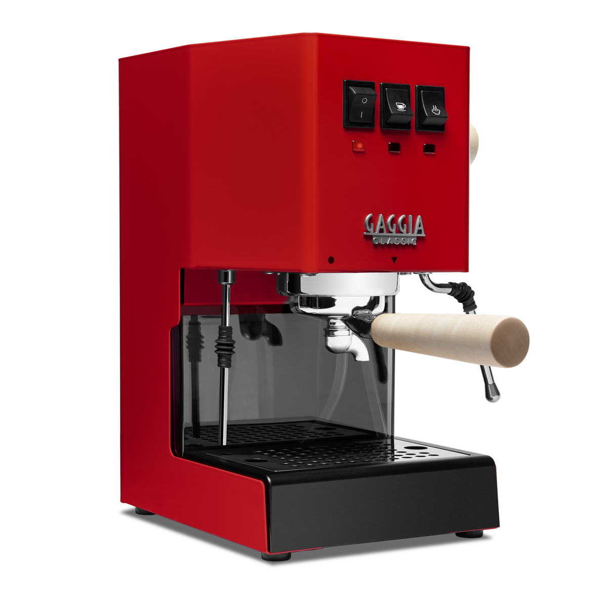 Gaggia Classic Evo Pro Espresso Machine in Cherry Red with Tiger Maple ...
