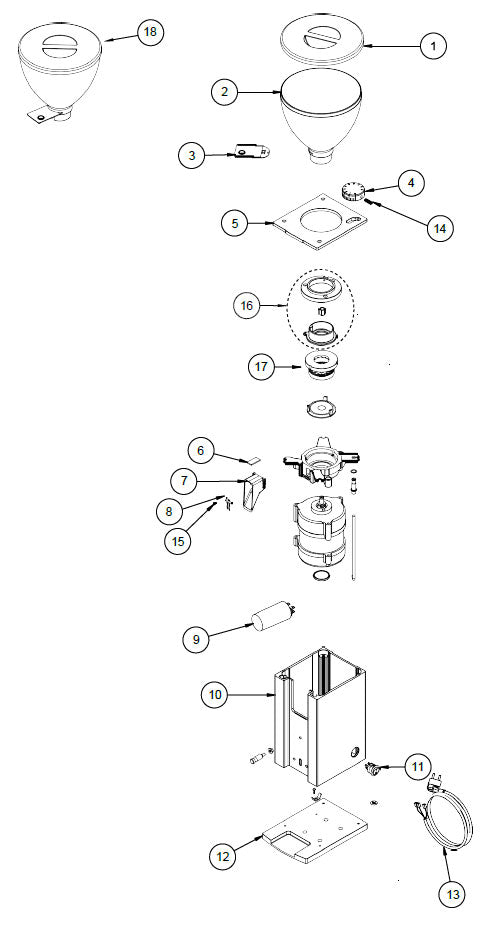 Rocket Espresso Faustino Grinder Part Diagram REFAUSTINO – Whole Latte Love