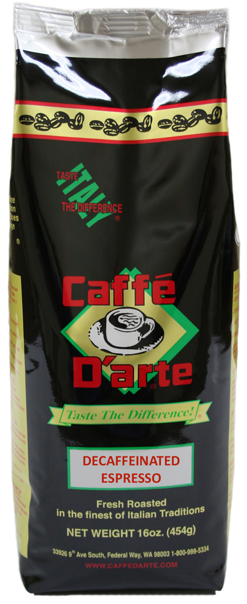 Caffé D'arte Decaffeinated Espresso Whole Bean – Whole Latte Love
