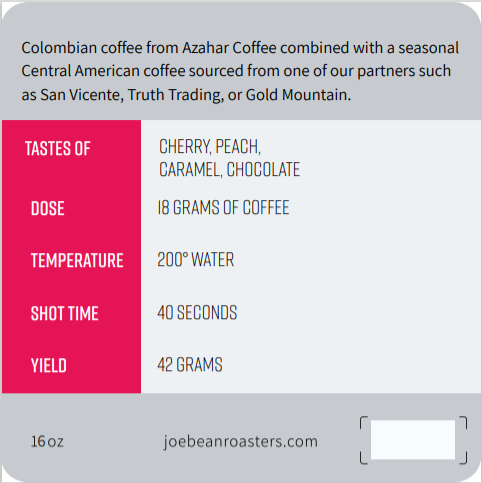 Joe Bean Espresso Blend – Whole Latte Love