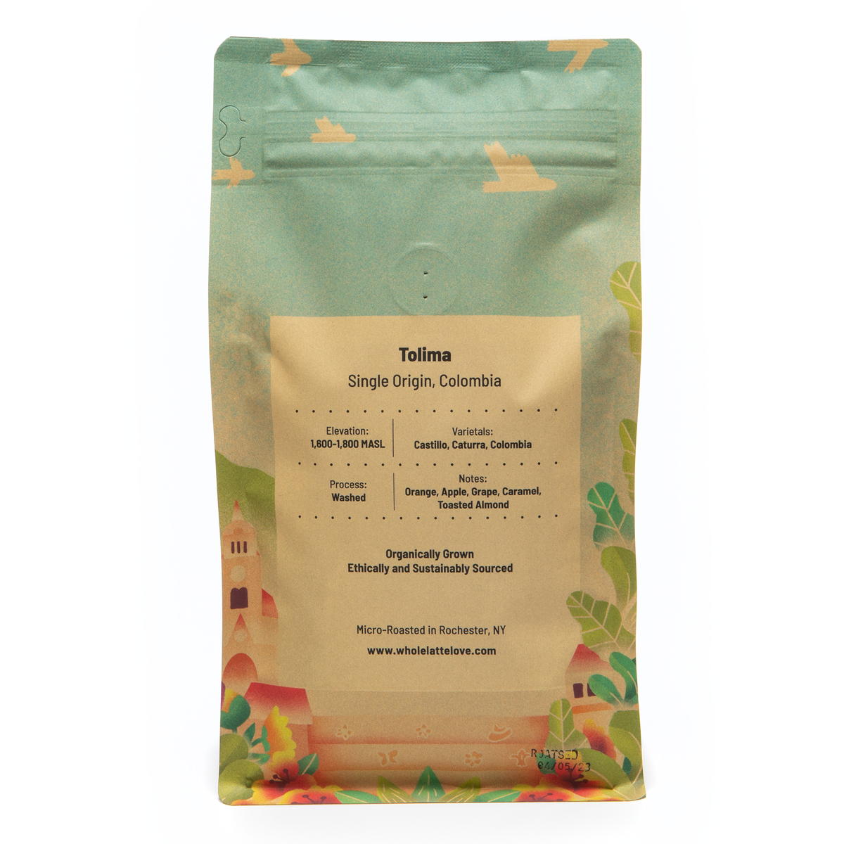 Whole Latte Love Colombia Tolima Single Origin Whole Bean Coffee