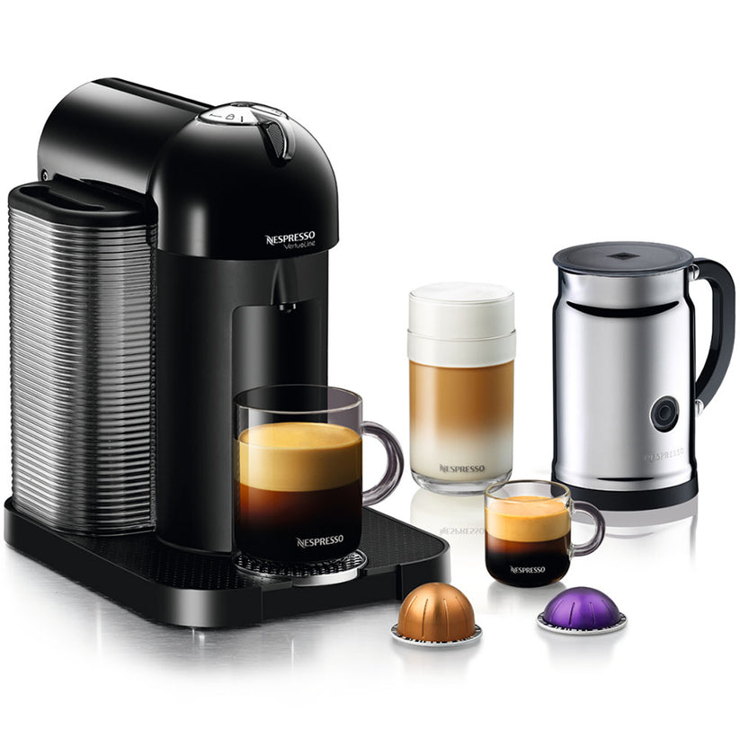 Nespresso VertuoLine in Black and Aeroccino Plus – Whole Latte Love